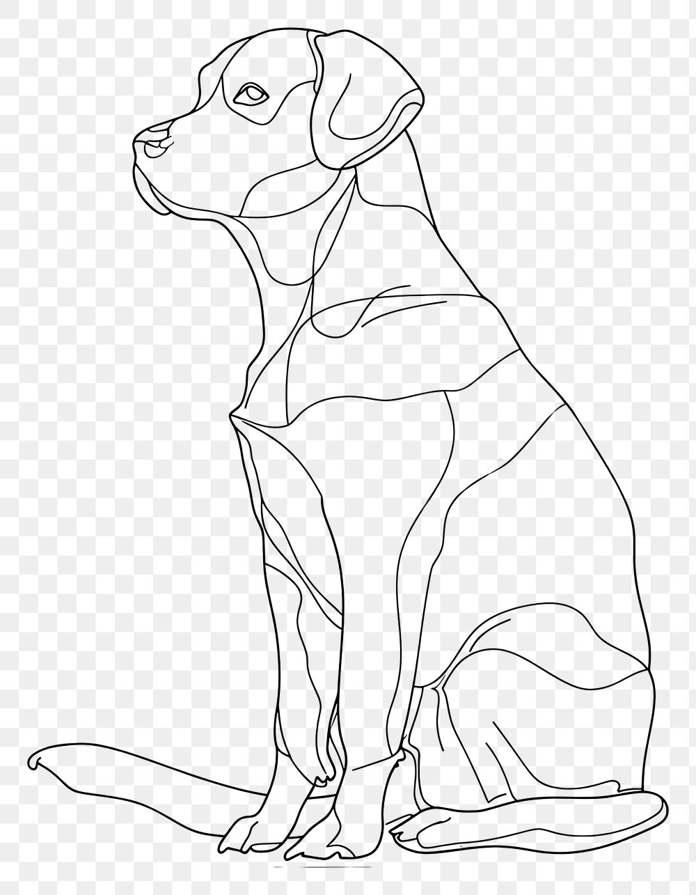 PNG Continuous line drawing dog | Premium PNG - rawpixel