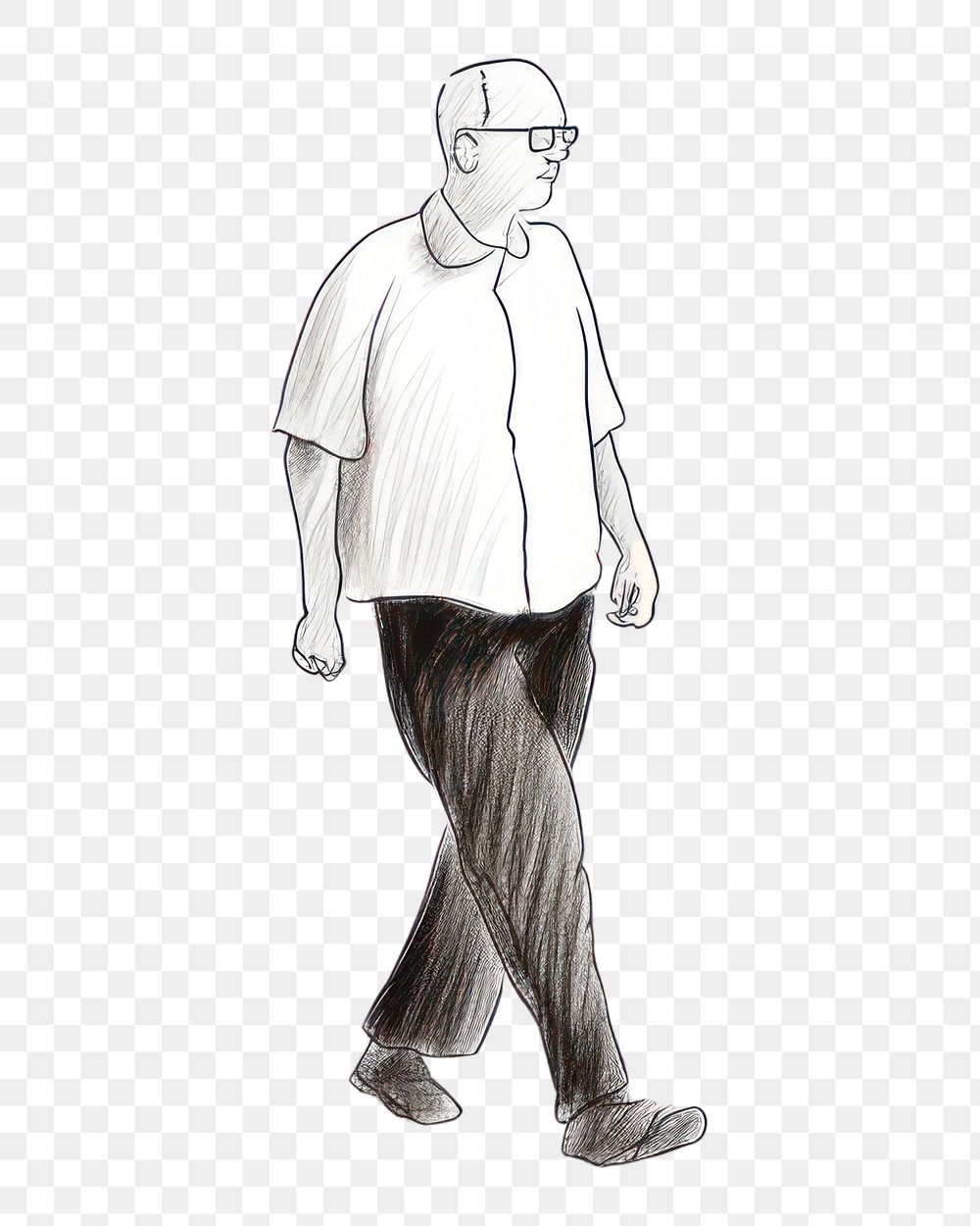 PNG Hand-drawn illustration senior man | Free PNG - rawpixel