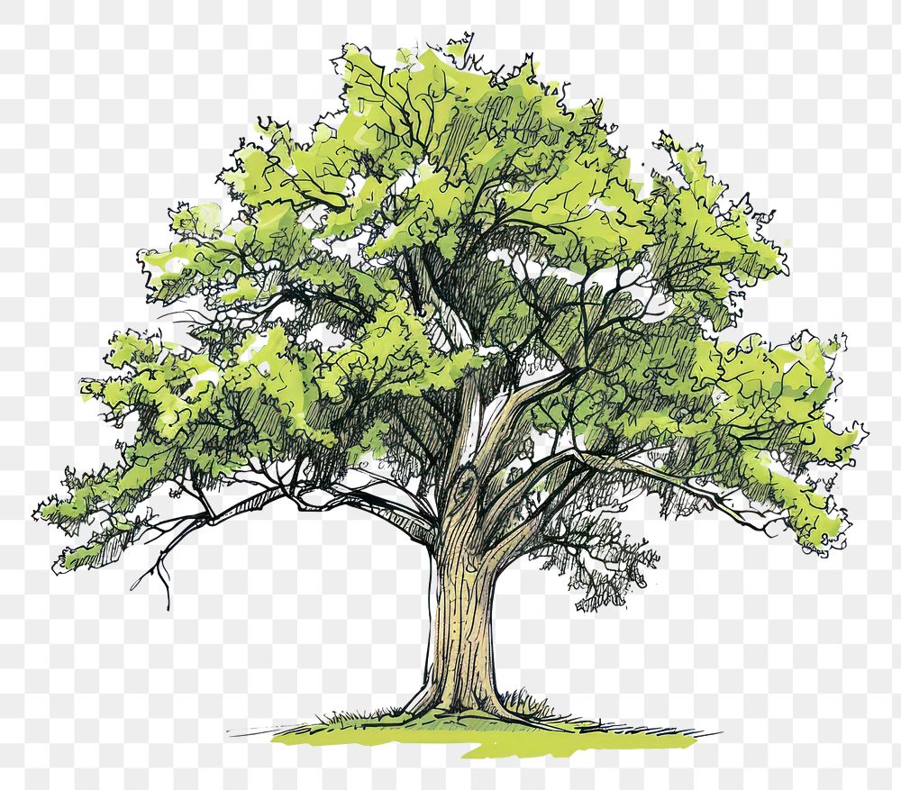 PNG Oak tree sketch drawing | Free PNG - rawpixel