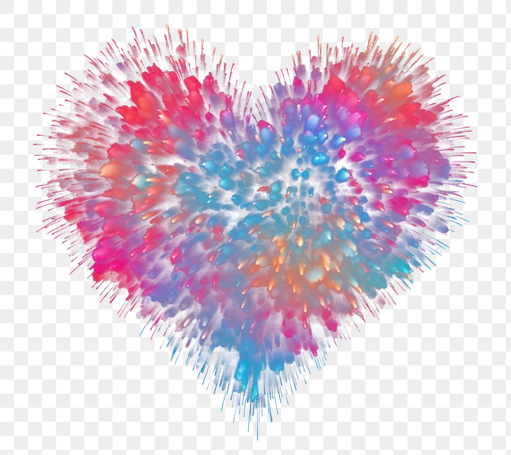 PNG Colorful firework heart shaped | Premium PNG - rawpixel