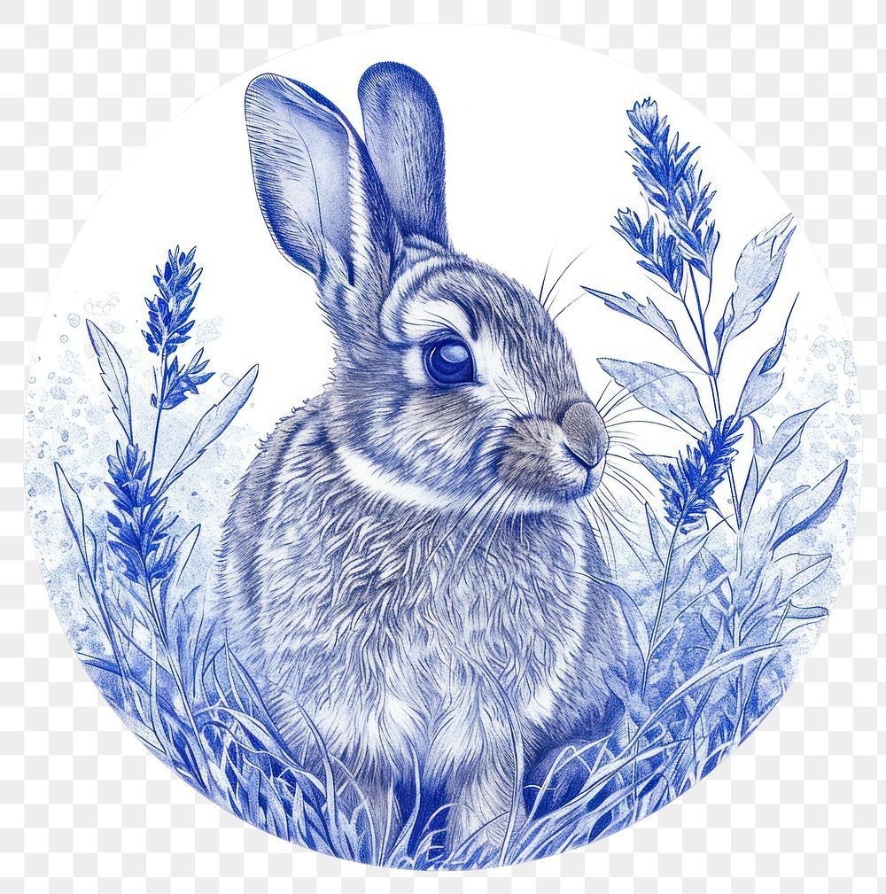 PNG Rabbit and grass drawing | Free PNG - rawpixel