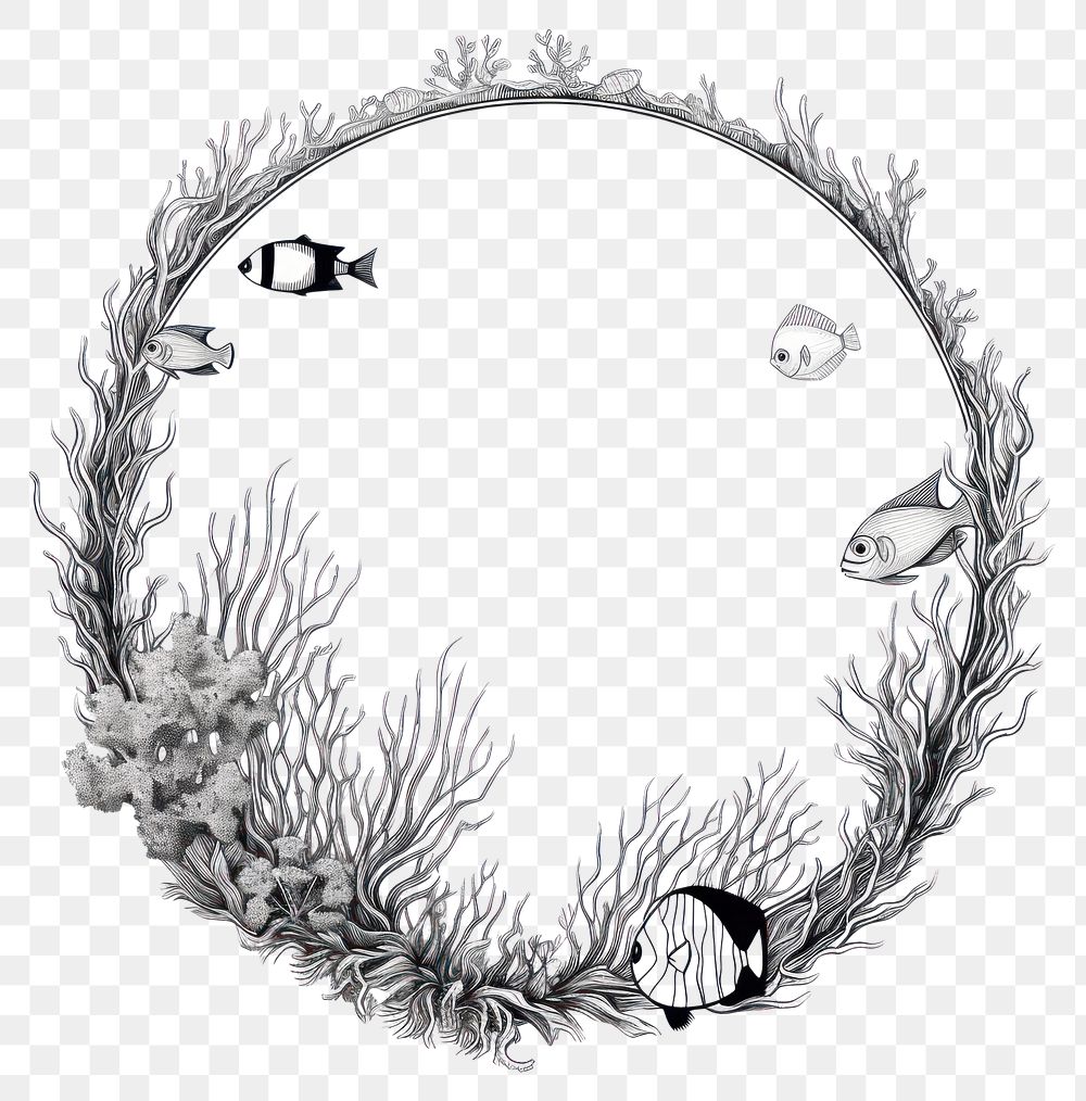 PNG Circle frame coral fish | Free PNG - rawpixel