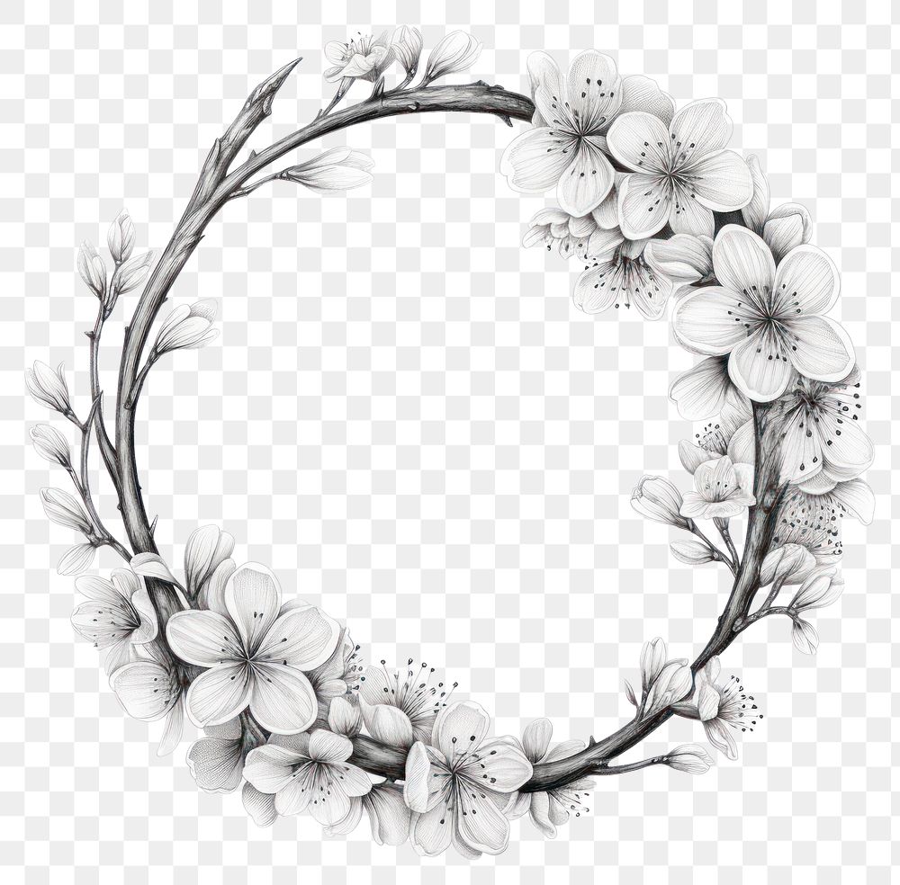 PNG Circle frame Sakura drawing | Free PNG - rawpixel
