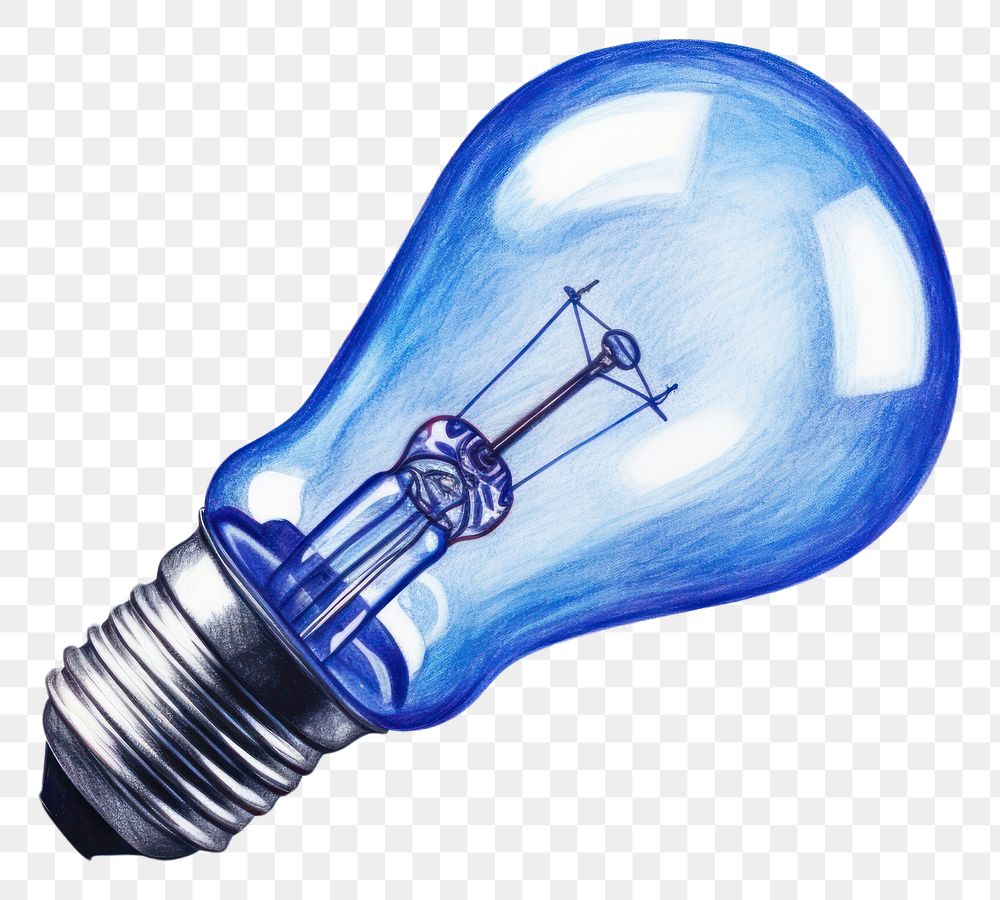 PNG Drawing lightbulb sketch blue | Premium PNG - rawpixel