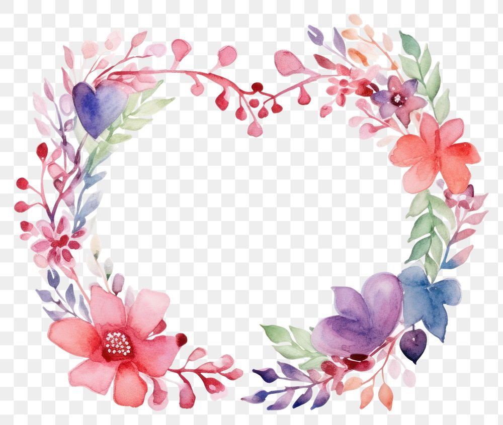 PNG Heart wreath pattern flower | Free PNG - rawpixel