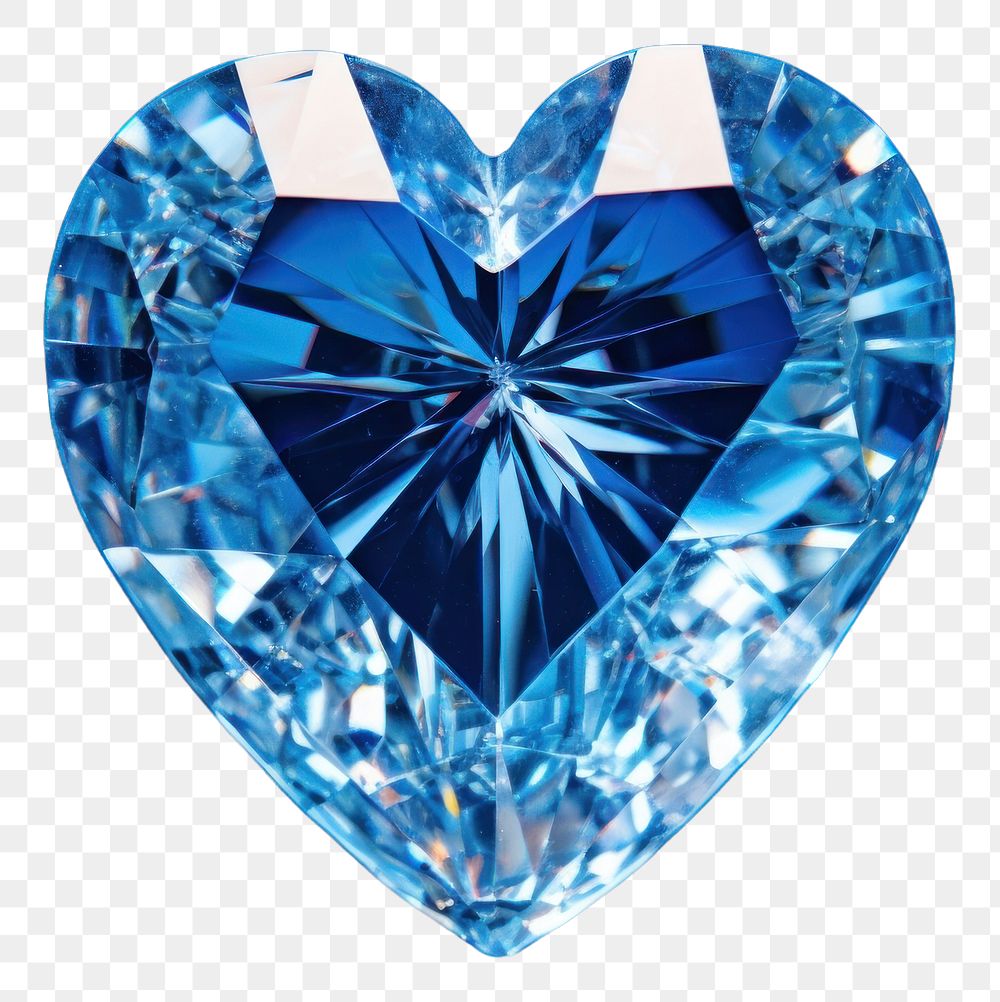 PNG Blue crystal heart gemstone | Premium PNG - rawpixel