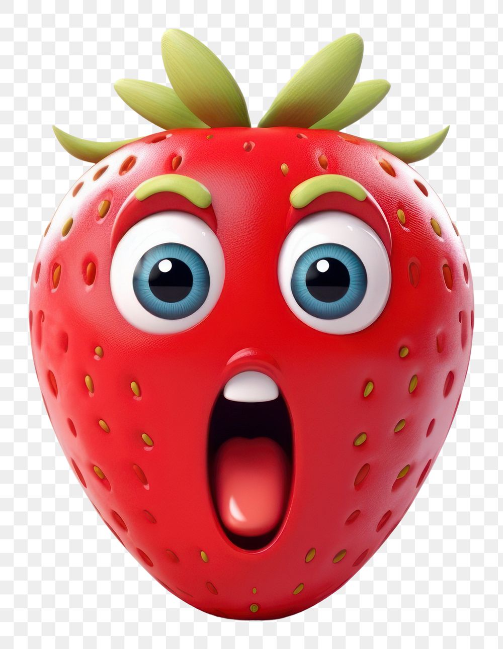 PNG Strawberry face cartoon fruit | Free PNG - rawpixel