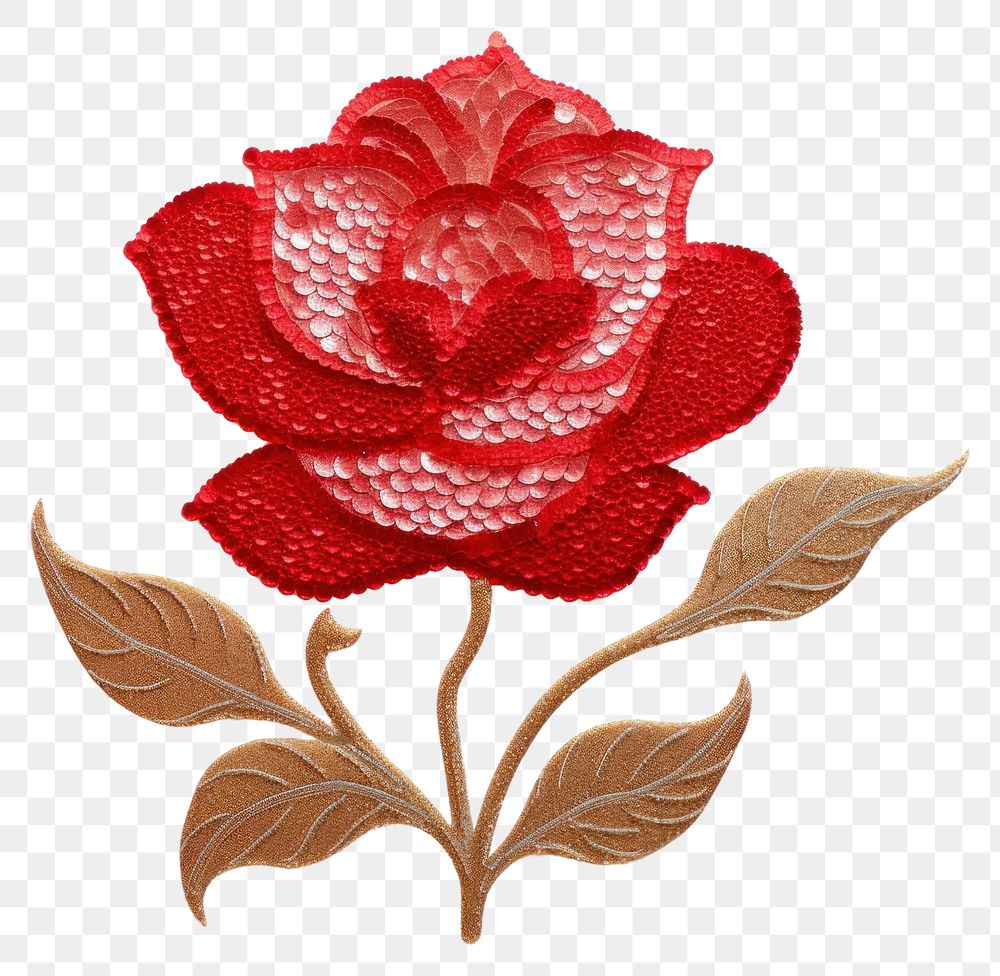 PNG Red rose embroidery pattern | Free PNG - rawpixel