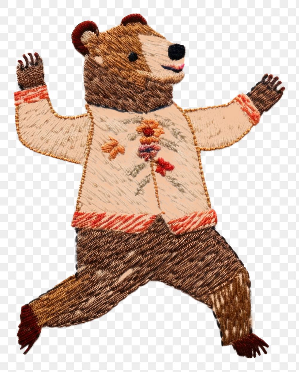 PNG Bear dancing embroidery pattern | Free PNG - rawpixel