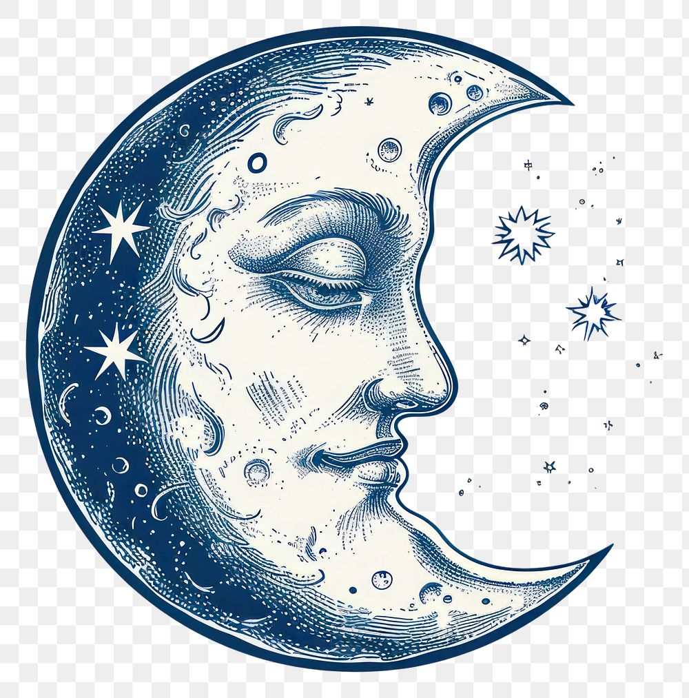 PNG Antique moon drawing sketch | Free PNG - rawpixel