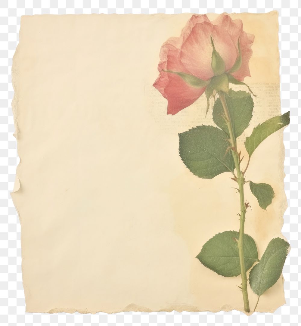 PNG Rose ripped paper flower | Premium PNG - rawpixel