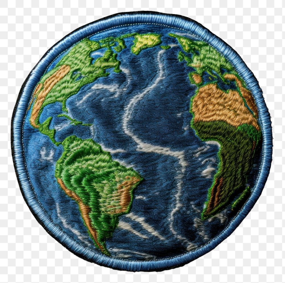PNG Earth embroidery planet globe. | Free PNG - rawpixel