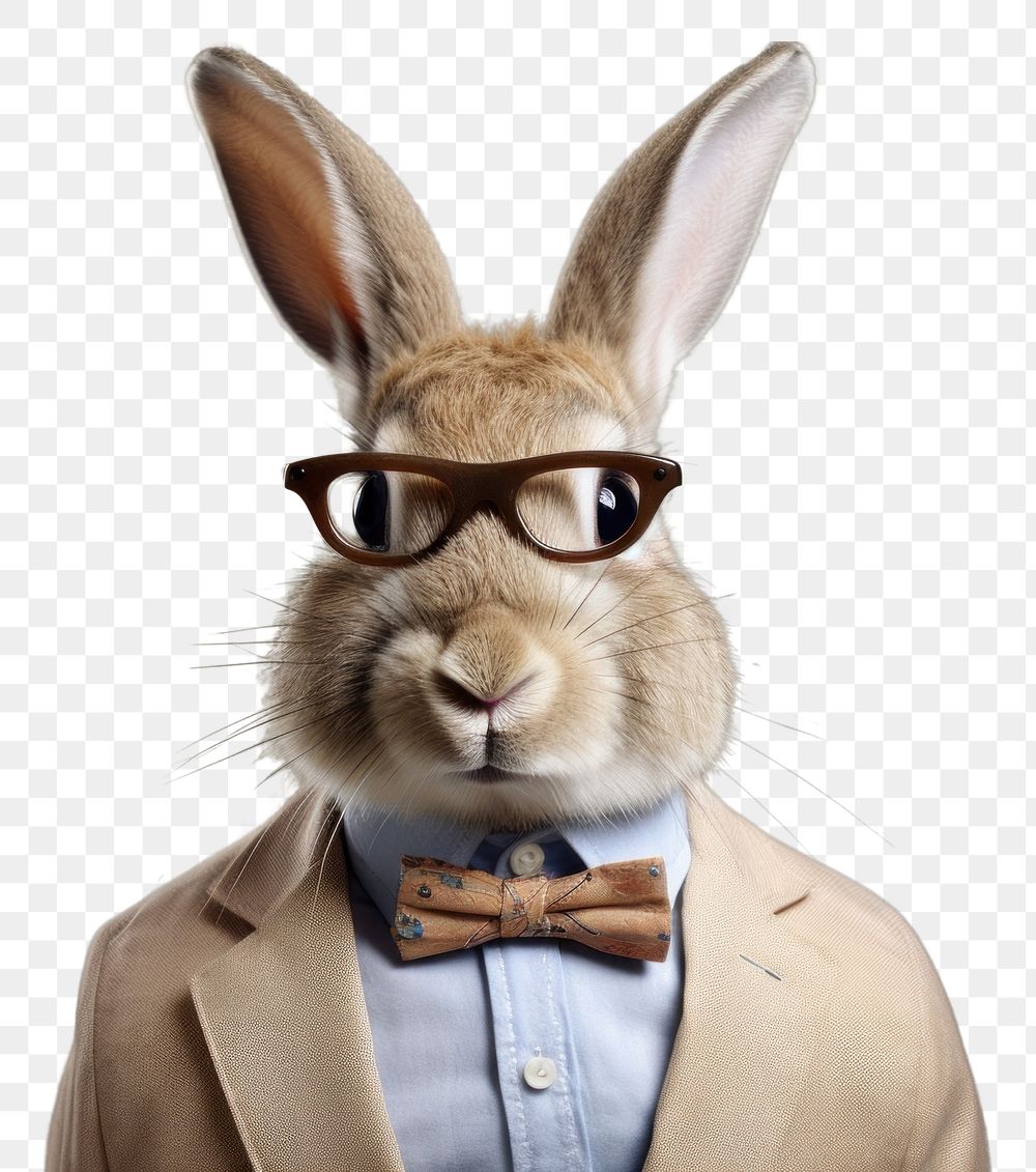 PNG Rabbit animal portrait glasses. | Premium PNG - rawpixel