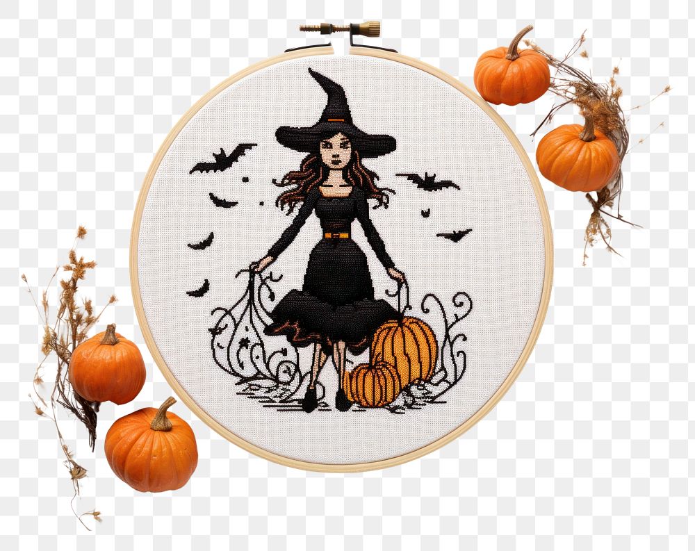 PNG Witch embroidery style pattern | Free PNG - rawpixel