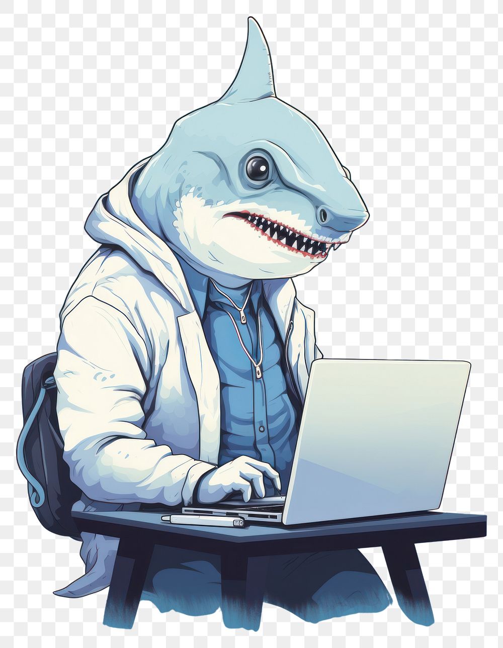 PNG Shark animal laptop computer. | Free PNG - rawpixel