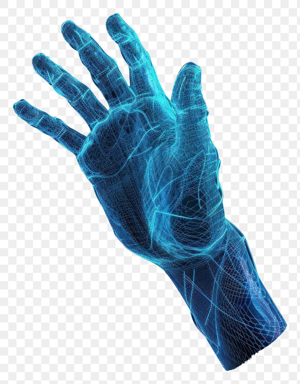 PNG Glowing wireframe hand futuristic | Premium PNG - rawpixel