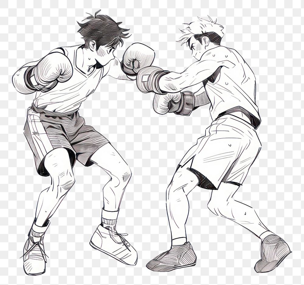 PNG Boxing sketch drawing cartoon. | Premium PNG - rawpixel