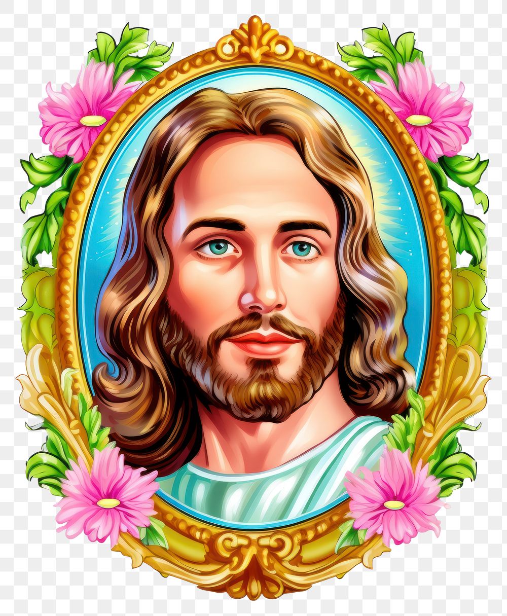 PNG Jesus printable sticker painting | Free PNG - rawpixel