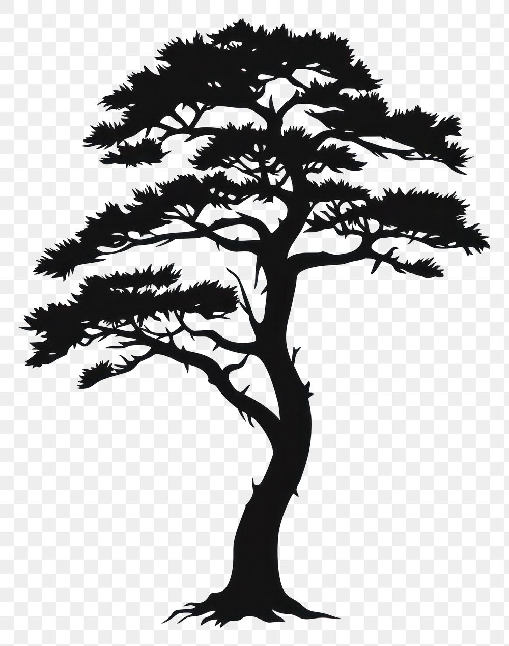 PNG pine tree silhouette drawing | Premium PNG - rawpixel
