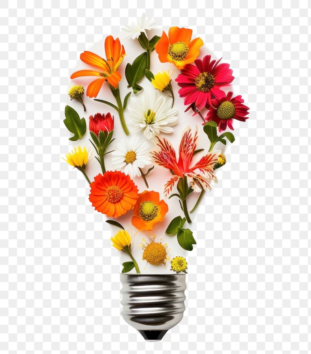 PNG Flat flower light bulb | Free PNG - rawpixel