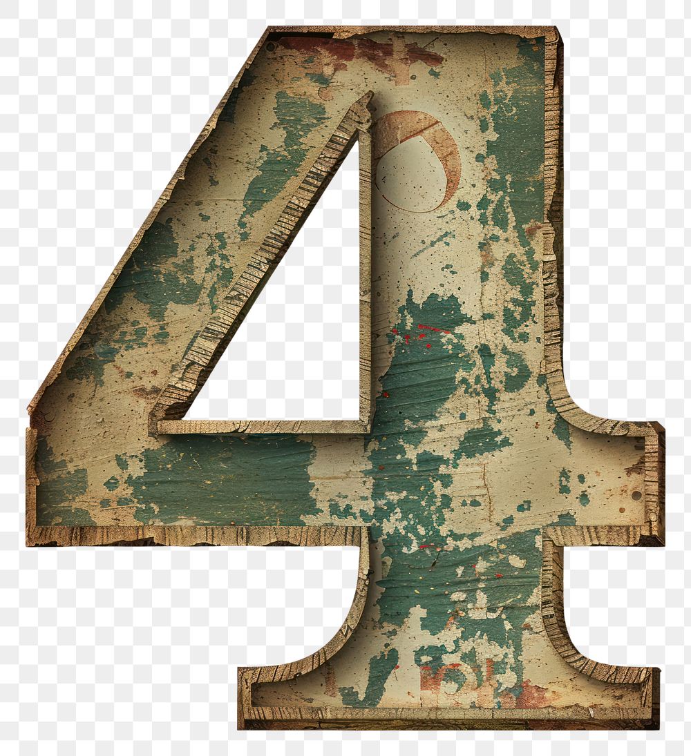 PNG Vintage Alphabet Number 4 | Premium PNG - rawpixel