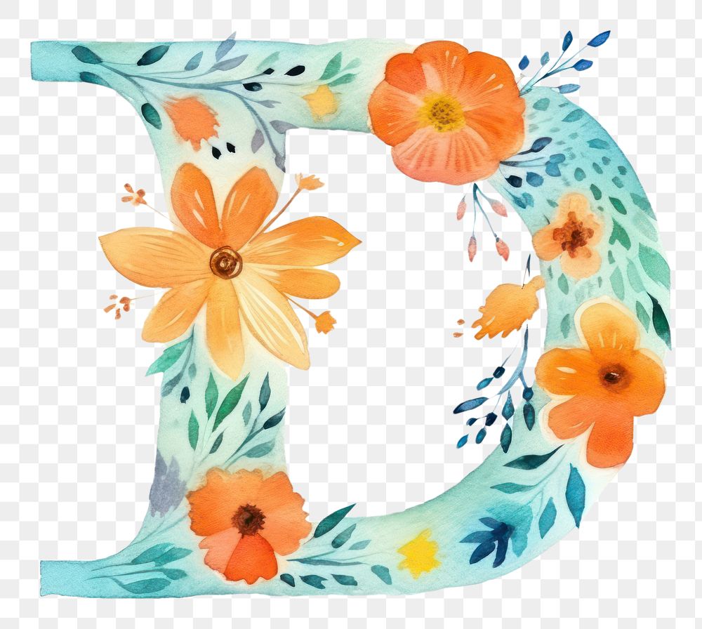 PNG Floral Alphabet D flower | Free PNG - rawpixel