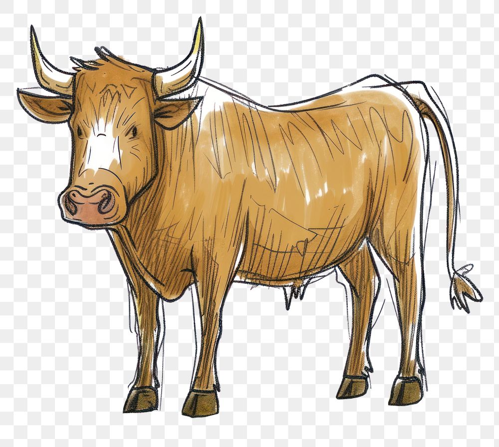 PNG Hand-drawn sketch bull livestock | Free PNG - rawpixel