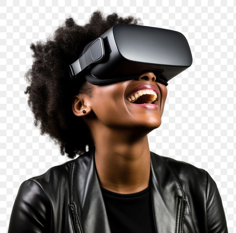 PNG Black girl using vr | Free PNG - rawpixel