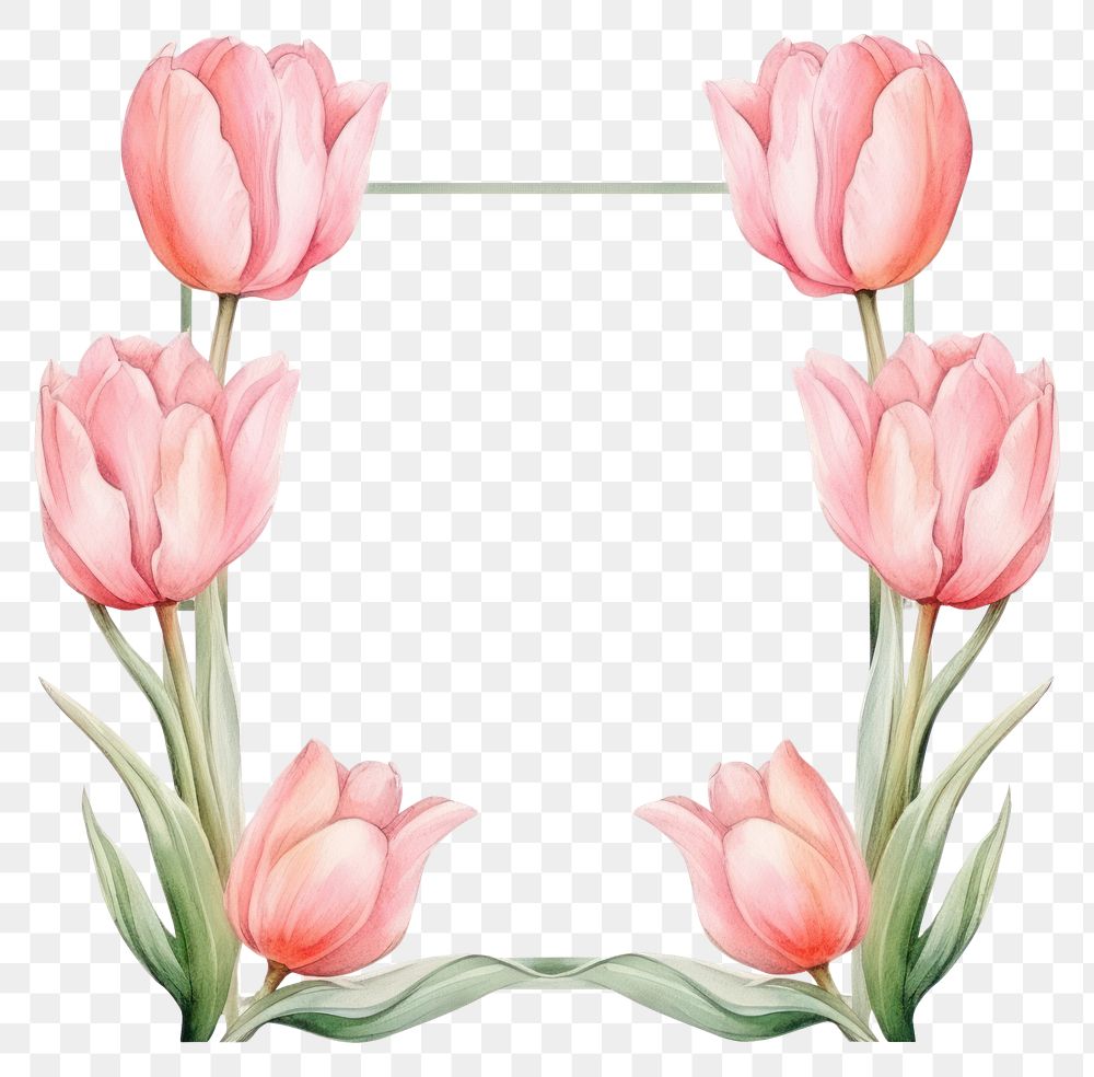 PNG Tulip frame watercolor flower | Free PNG - rawpixel