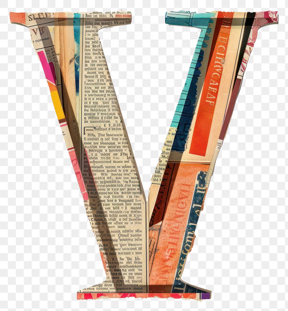 Magazine paper letter V text | Premium PNG - rawpixel