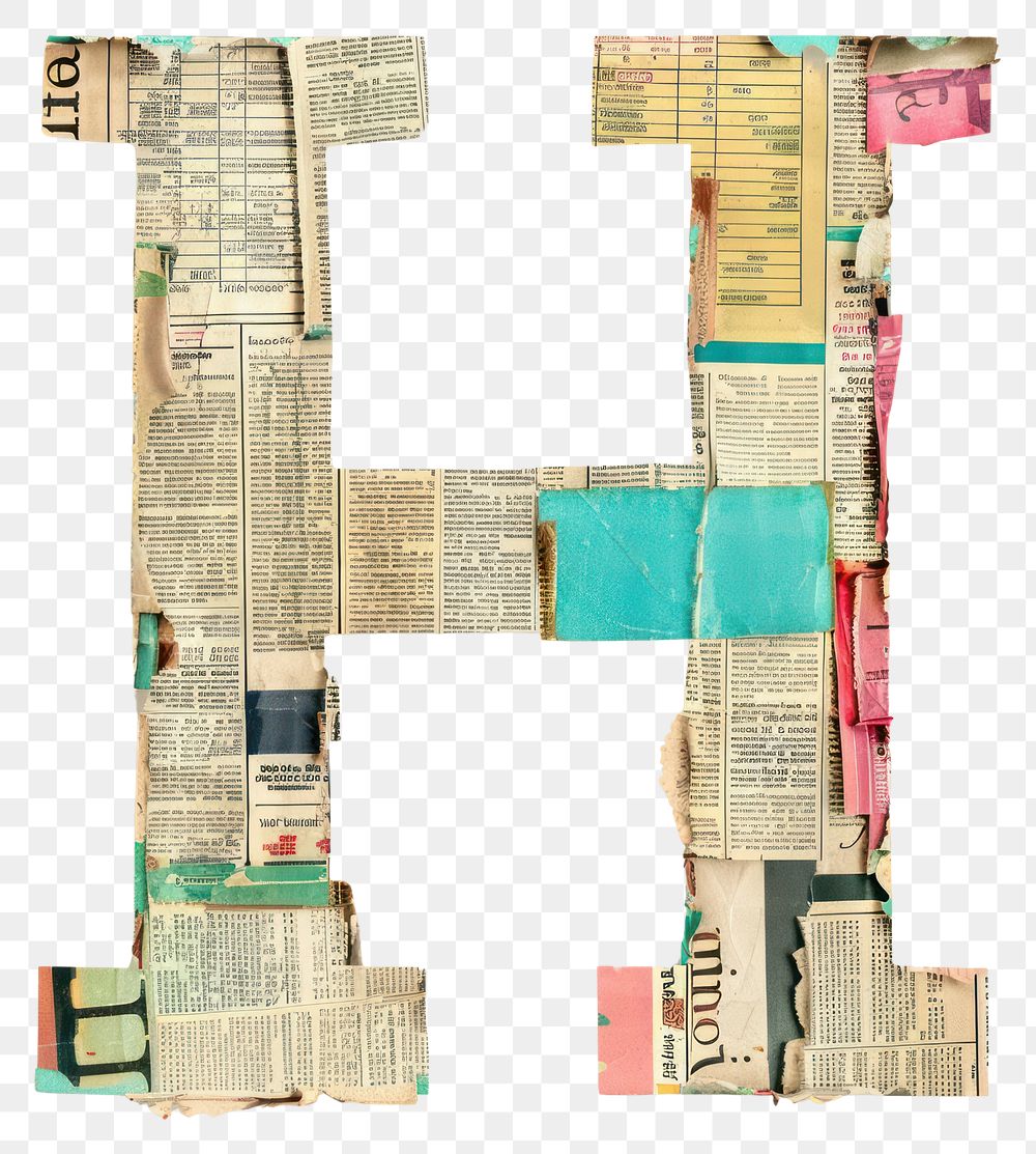 Magazine paper letter H collage | Free PNG - rawpixel