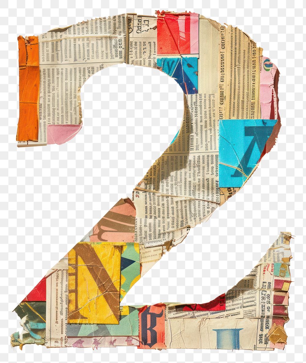 Letter number 2 collage text | Premium PNG - rawpixel