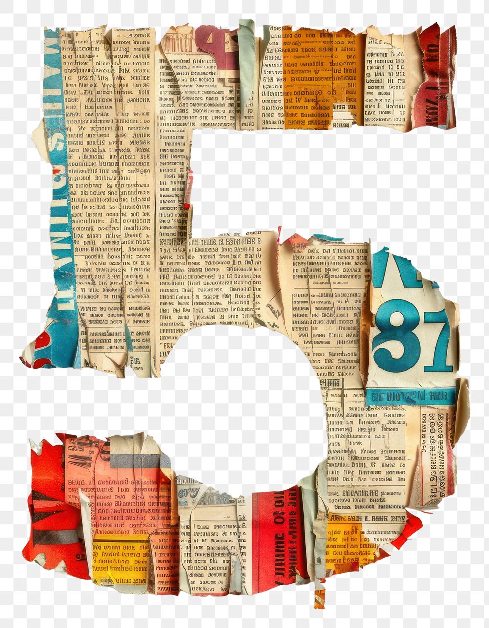Letter number 5 paper collage | Premium PNG - rawpixel