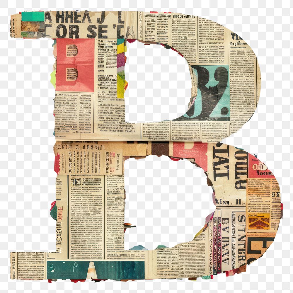 Magazine paper letter B collage | Free PNG - rawpixel
