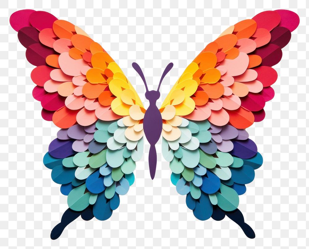 PNG Colorful butterfly paper art | Premium PNG - rawpixel