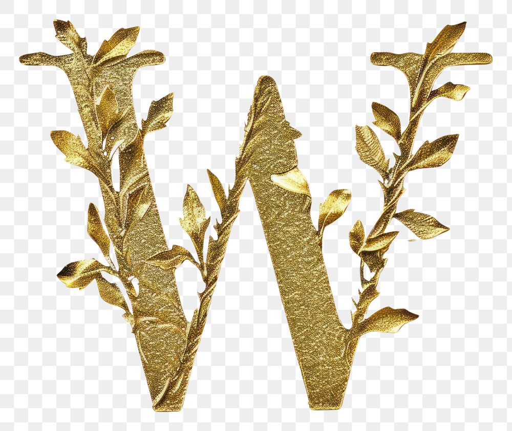 PNG Gold leaf plant font. | Premium PNG - rawpixel