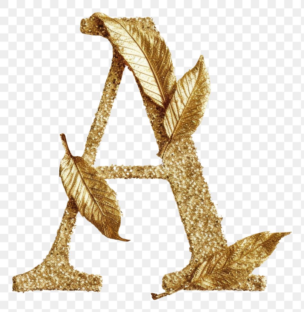 PNG Gold jewelry font leaf. | Premium PNG - rawpixel
