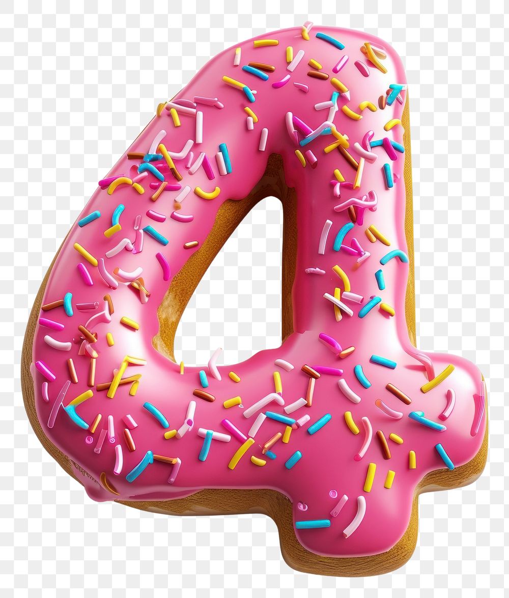 PNG Donut Number Shaped 4 | Premium PNG - rawpixel