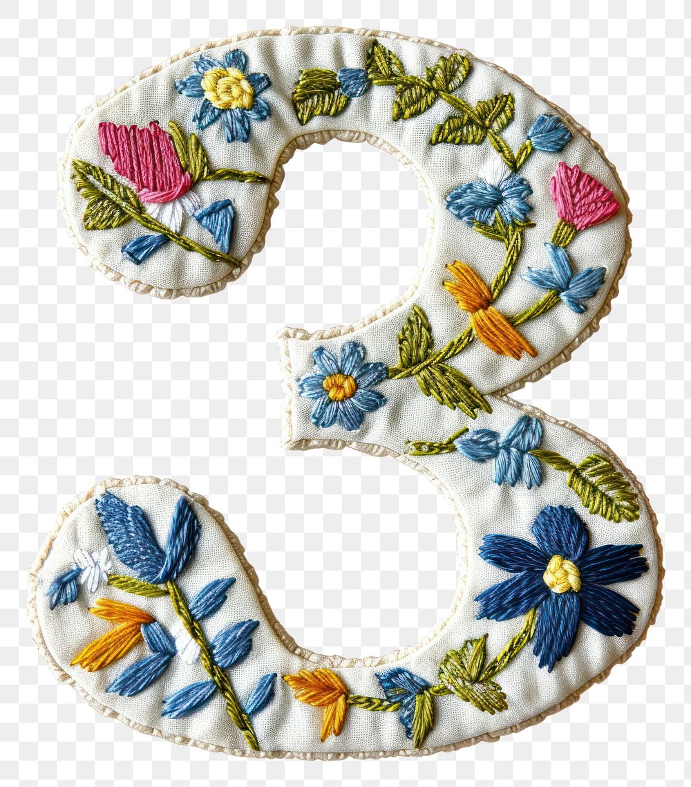 PNG Number 3 embroidery pattern | Premium PNG - rawpixel