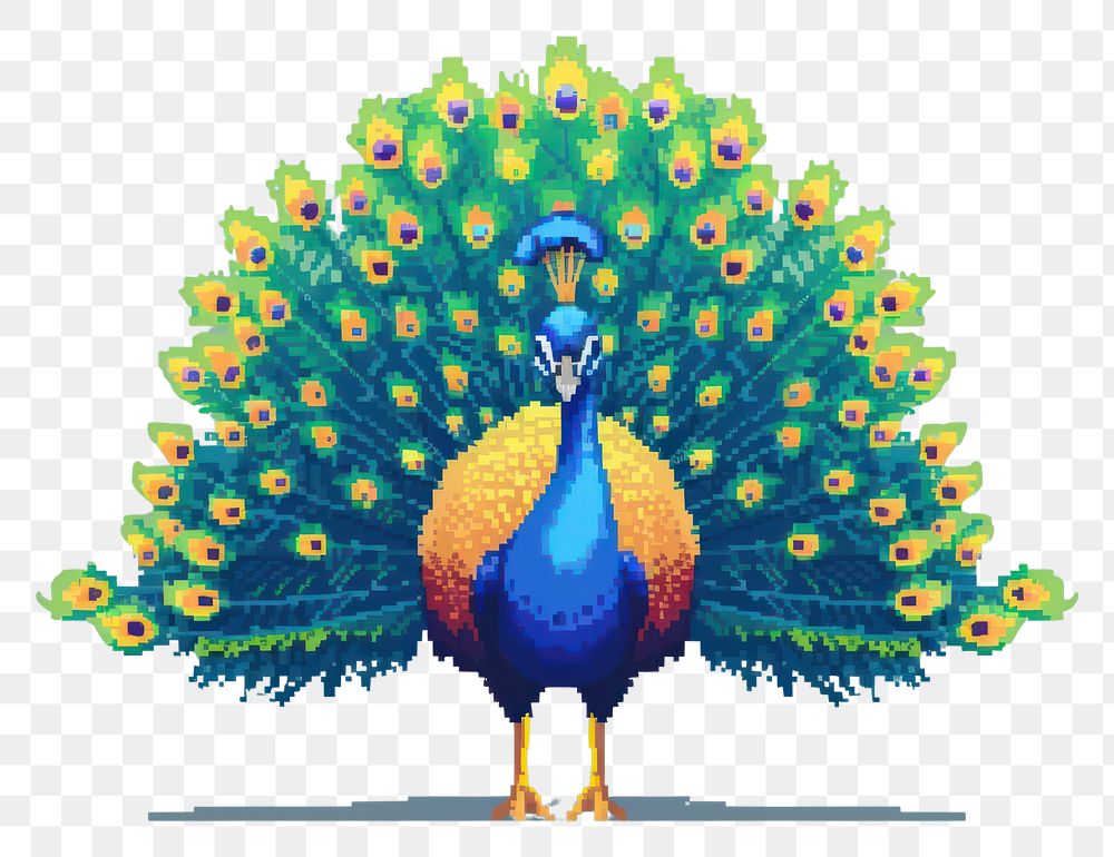 PNG Peacock pixel animal bird | Free PNG - rawpixel