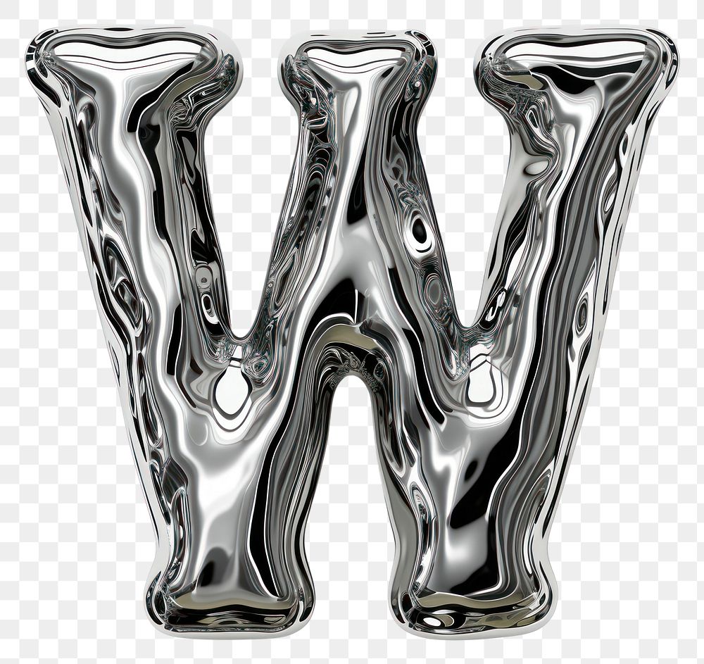 PNG Alphabet W letter silver | Free PNG - rawpixel