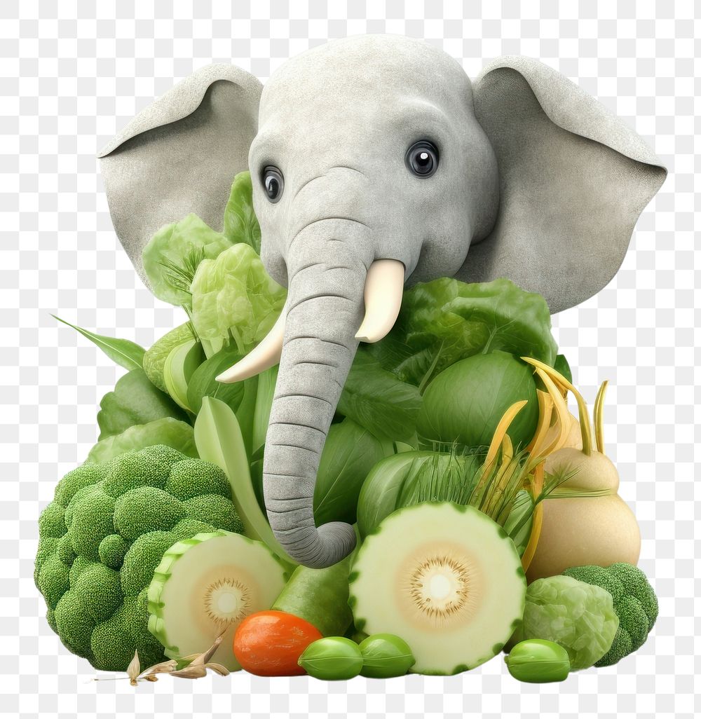 PNG Baby elephant vegetable animal | Free PNG - rawpixel