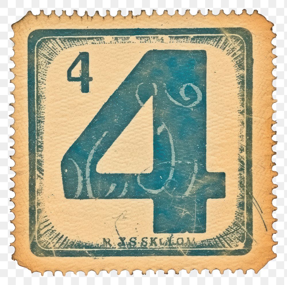 PNG Vintage Number 4 postage | Premium PNG - rawpixel