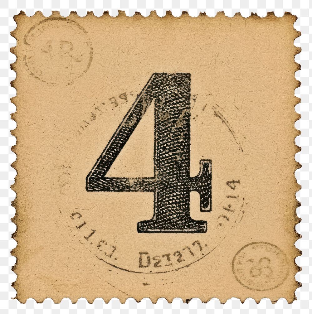 PNG Vintage Number 4 postage | Premium PNG - rawpixel