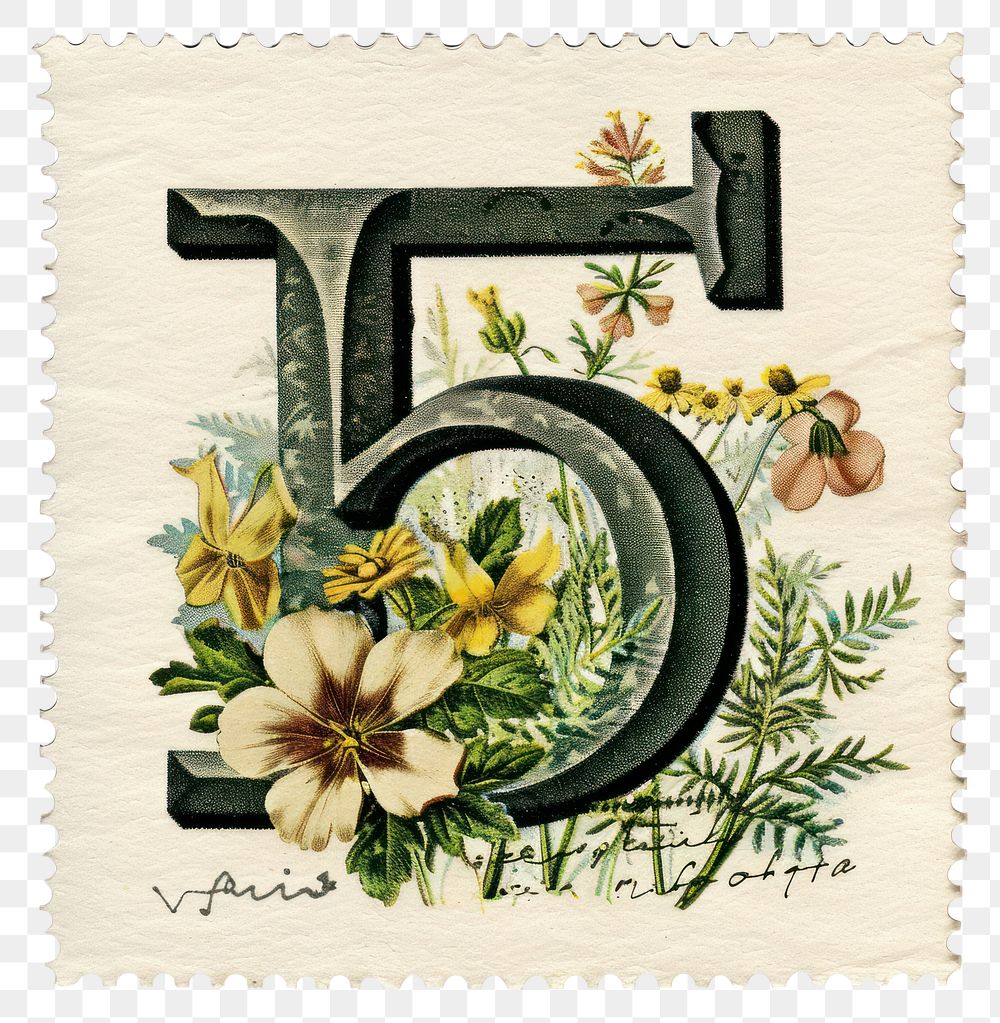PNG Vintage Number 5 postage | Free PNG - rawpixel