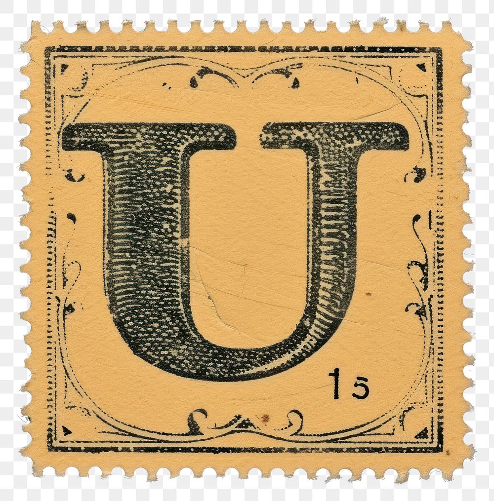 PNG Vintage alphabet U postage | Free PNG - rawpixel