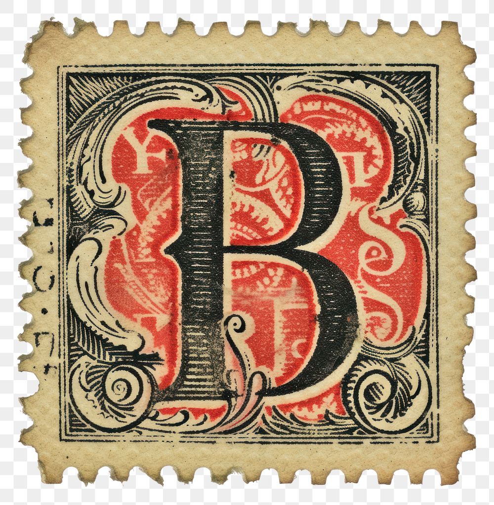 PNG Vintage alphabet B postage | Premium PNG - rawpixel
