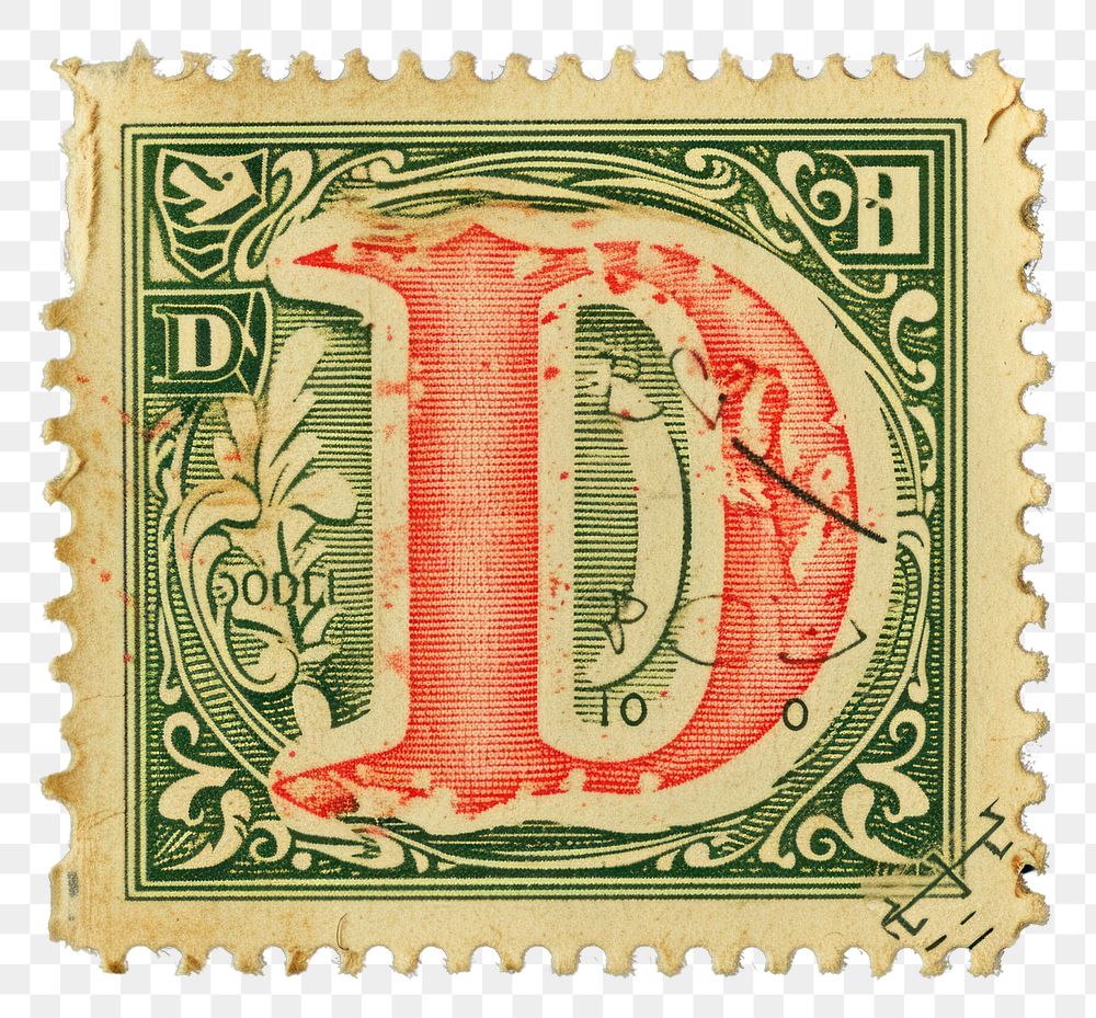 PNG Vintage alphabet D postage | Premium PNG - rawpixel