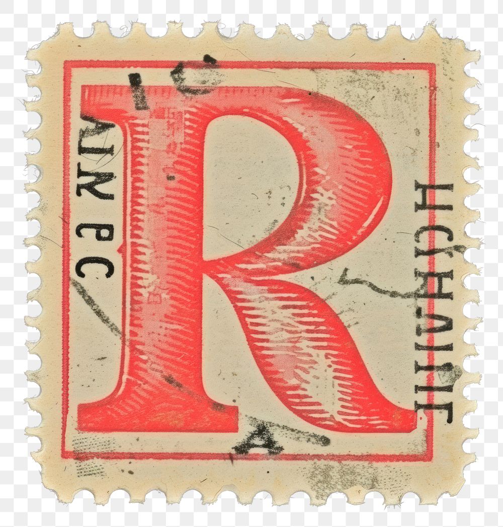 PNG Vintage alphabet R postage | Free PNG - rawpixel