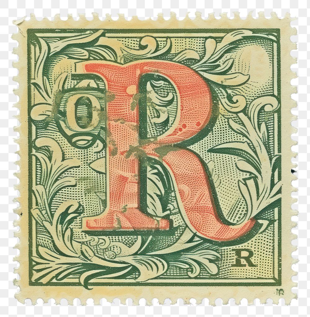 PNG Vintage alphabet R postage | Premium PNG - rawpixel